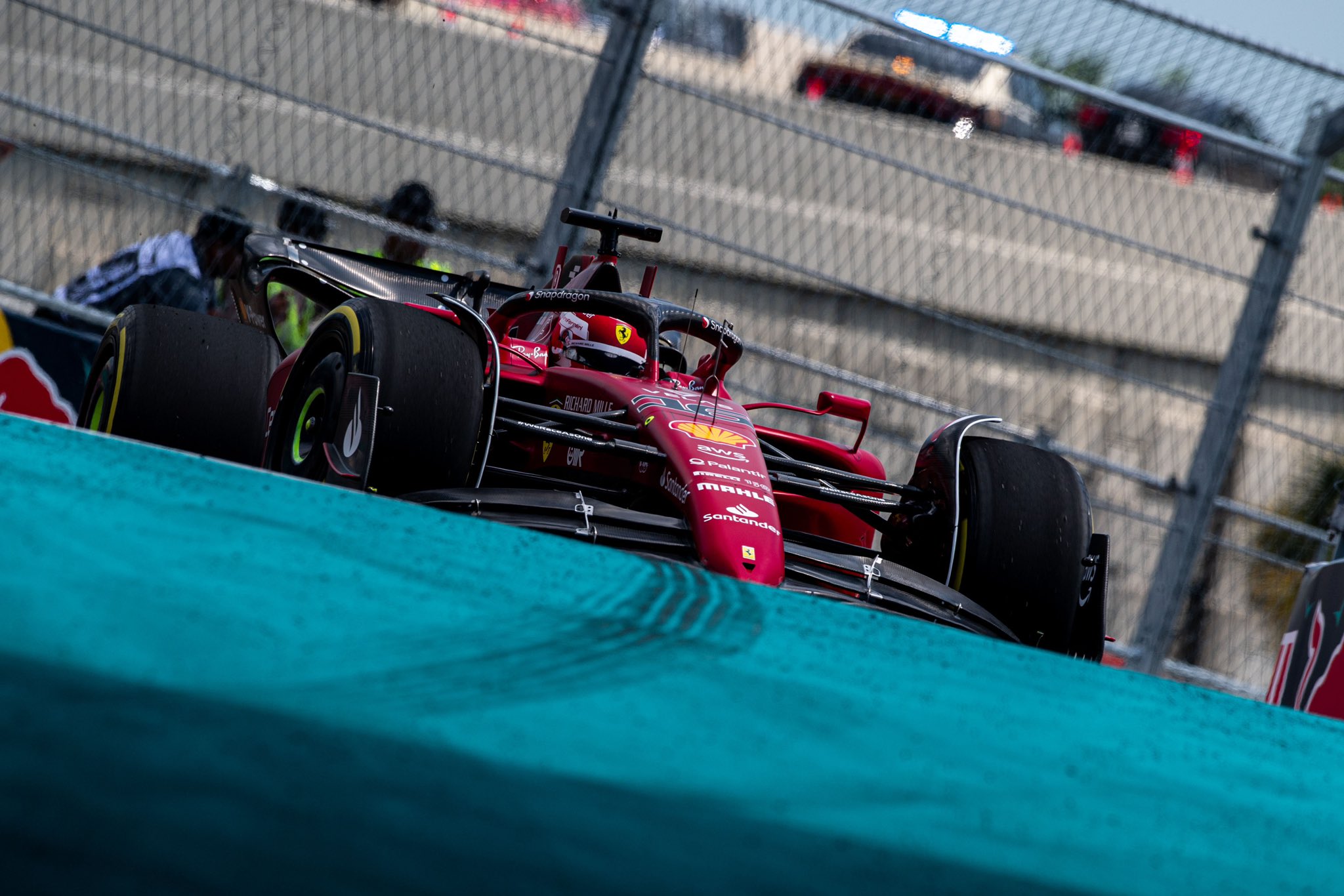 Leclerc leads the pack during Free Practice for the inaugural Miami GP ...
